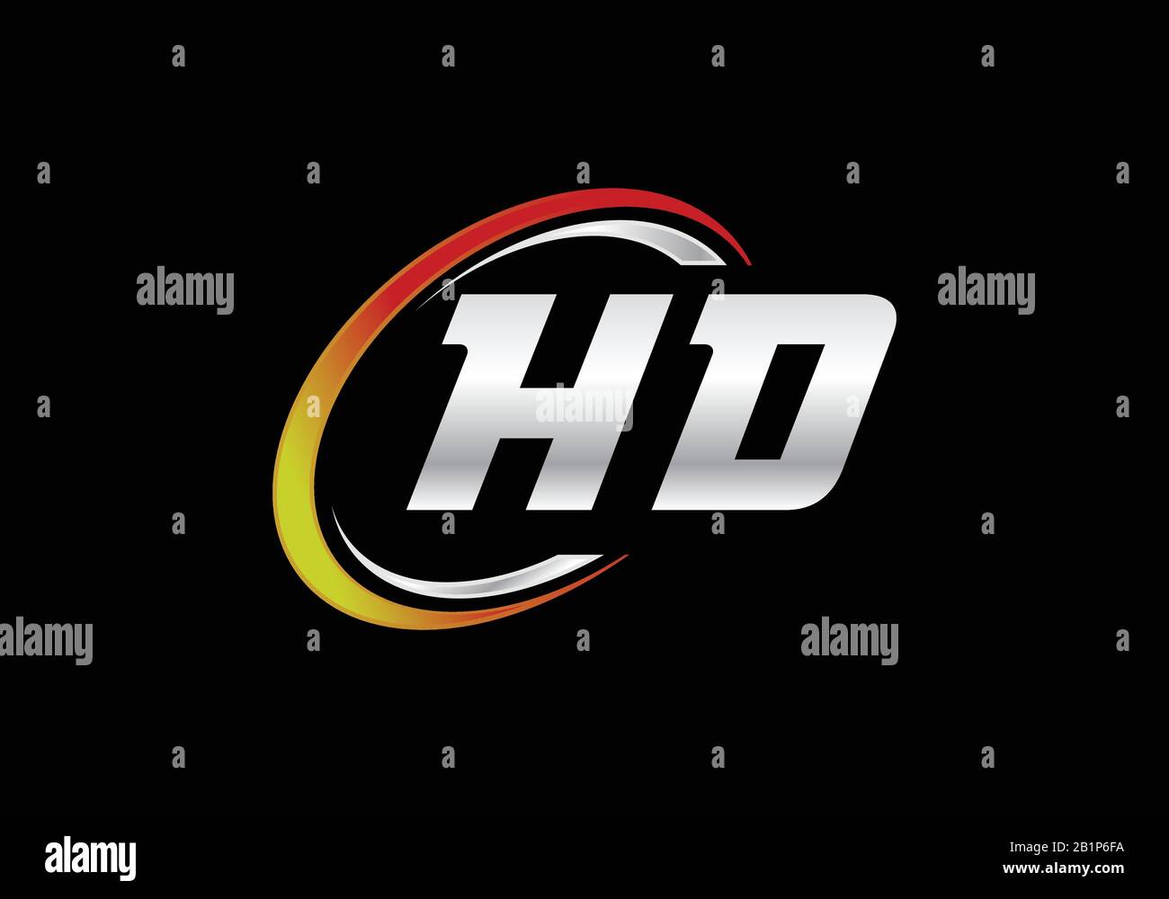 H D Initial letter logo design, Creative Modern Letters Vector Icon ...