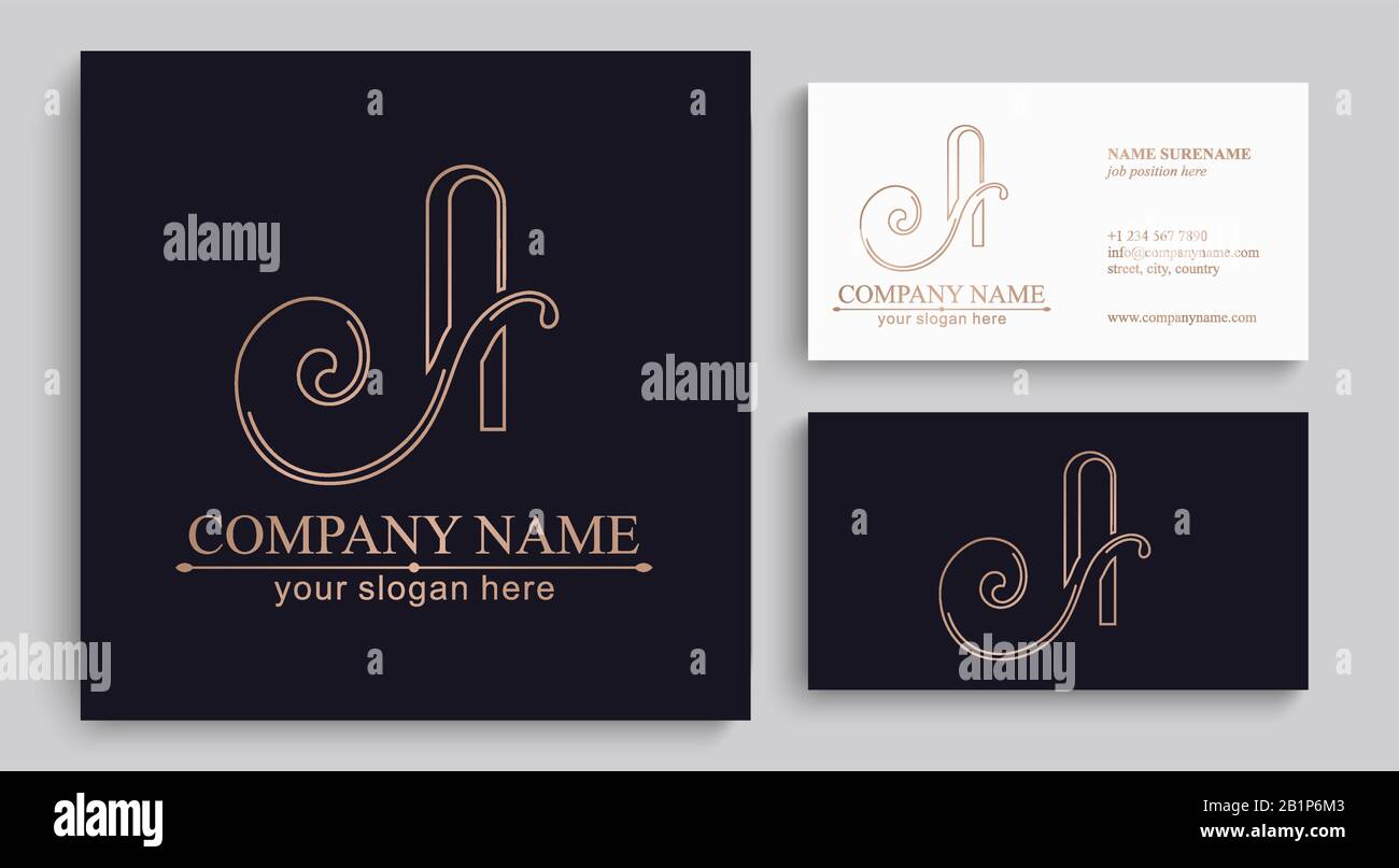 A letter monogram. Elegant luxury logo. Calligraphic style. Corporate ...