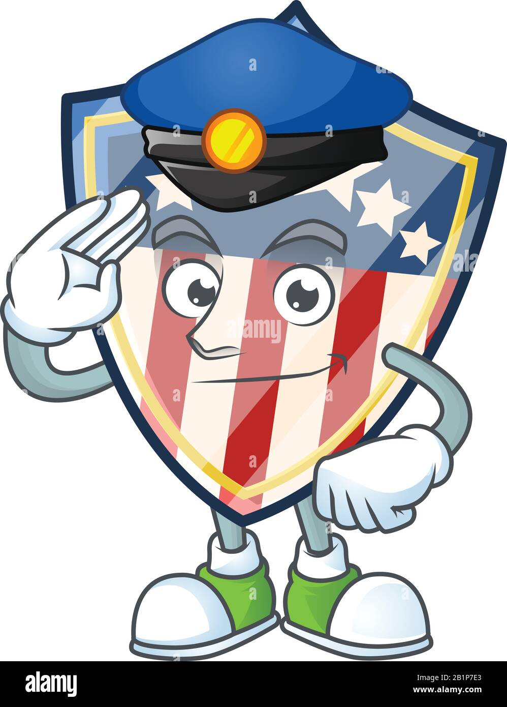 A character design of vintage shield badges USA working as a Police ...