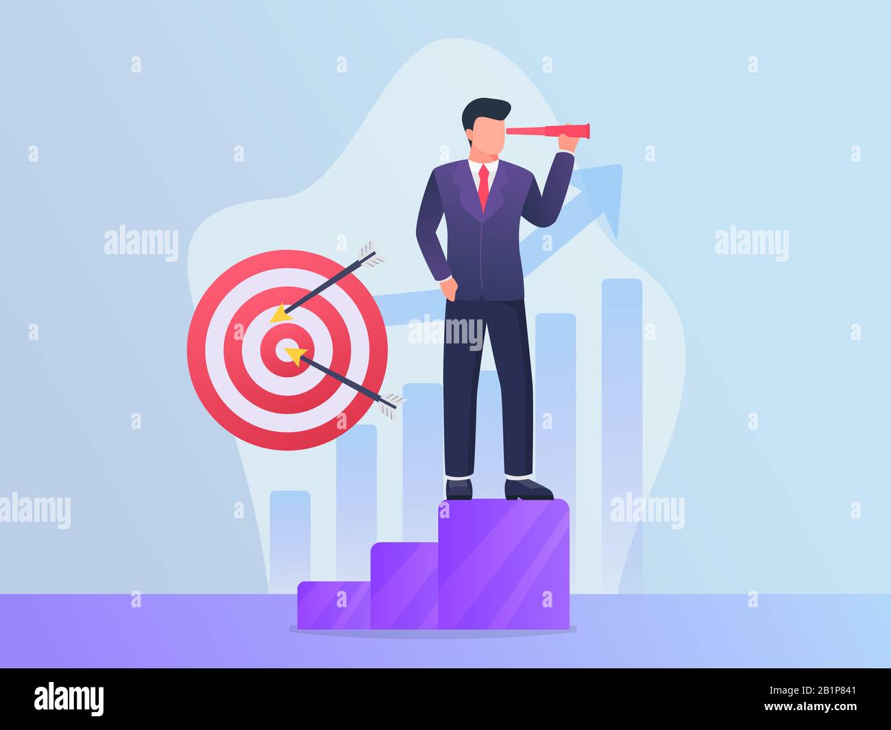 business target with businessman goals target and visionary concept ...