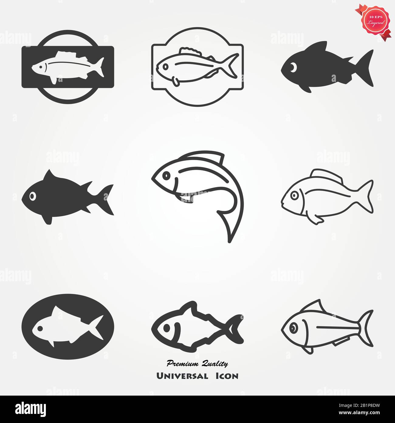 Fish Icon, vector illustration for design Stock Vector Image & Art - Alamy