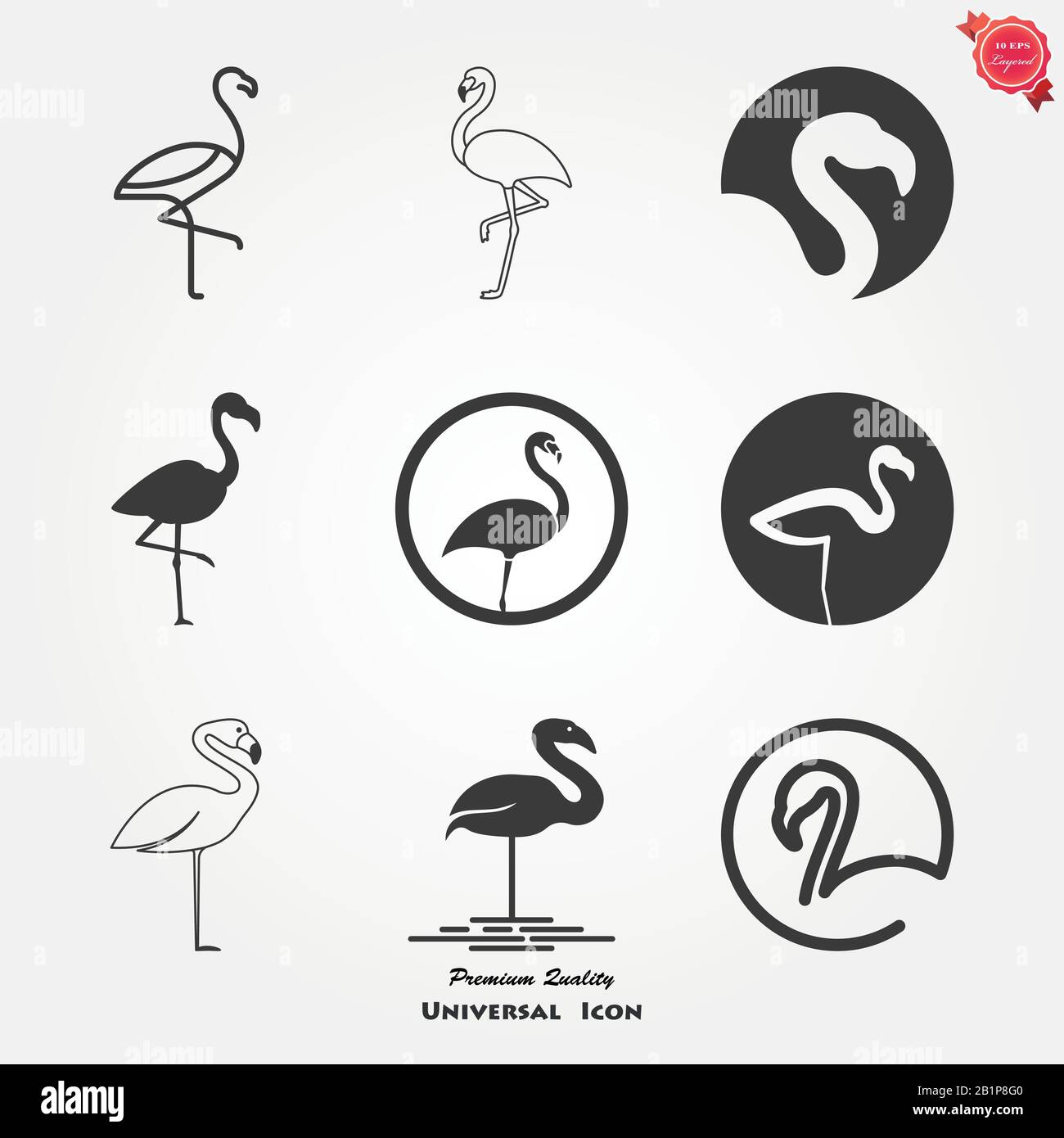 Flamingo icon, minimalistic vector illustration, symbol of bird Stock ...