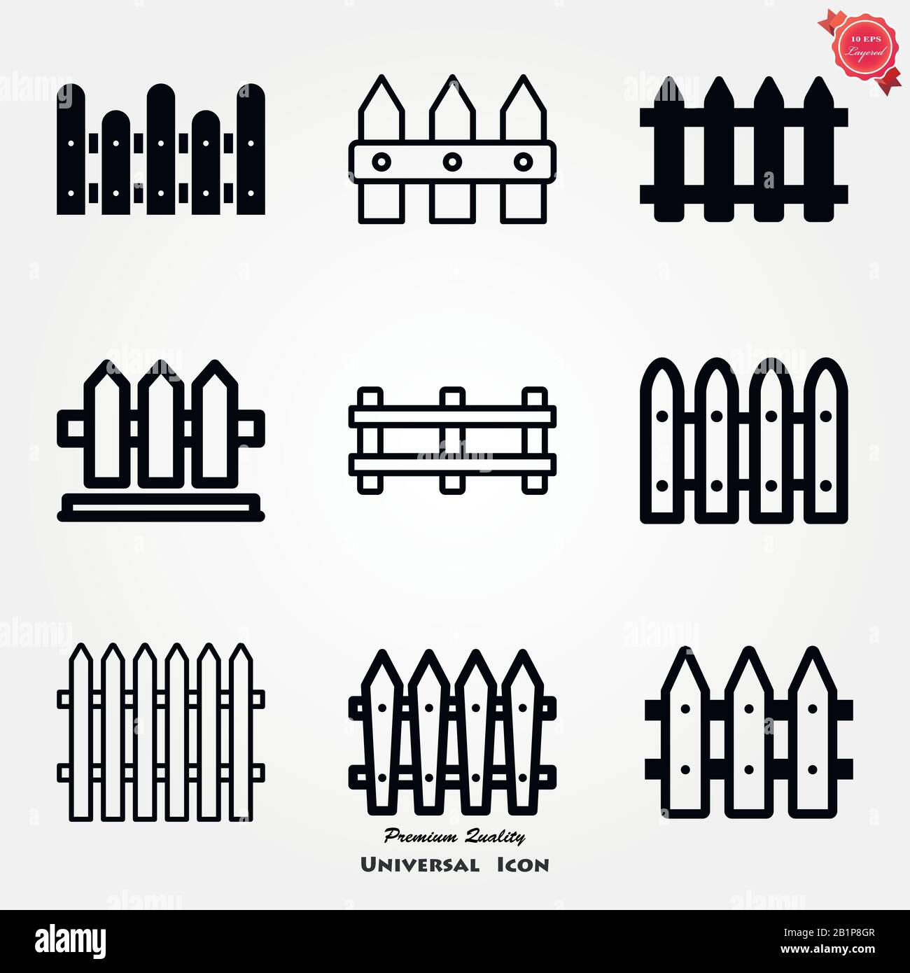 Fence icon, modern minimal flat design style Stock Vector Image & Art ...