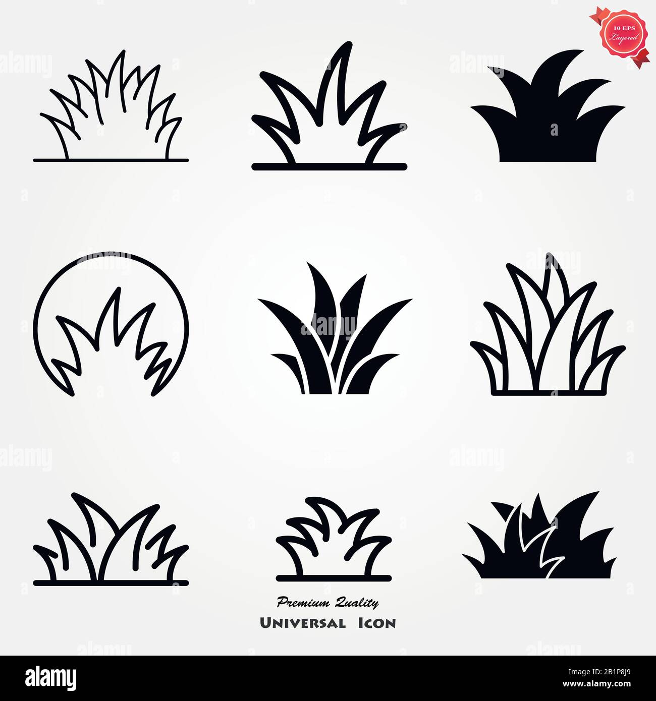 Grass icon, eco symbol of grass. Vector illustration Stock Vector Image ...