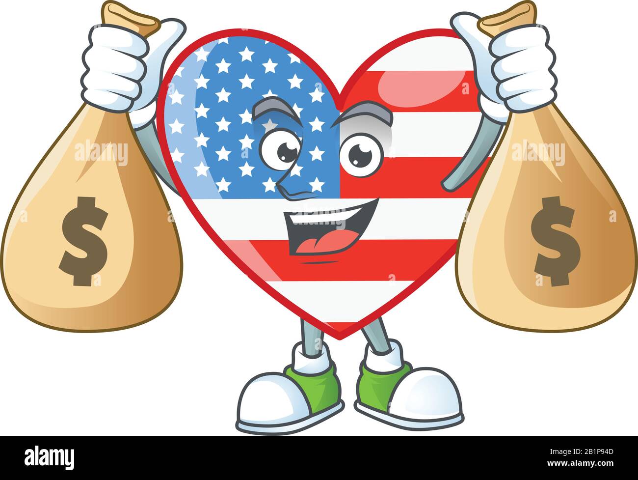 A cute image of independence day love cartoon character holding money ...