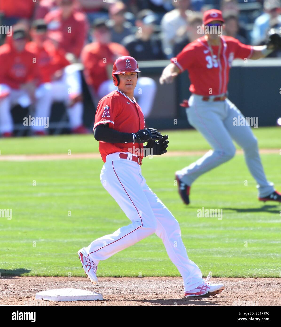 Shohei Ohtani of the Los Angeles Angels in action during the Major ...