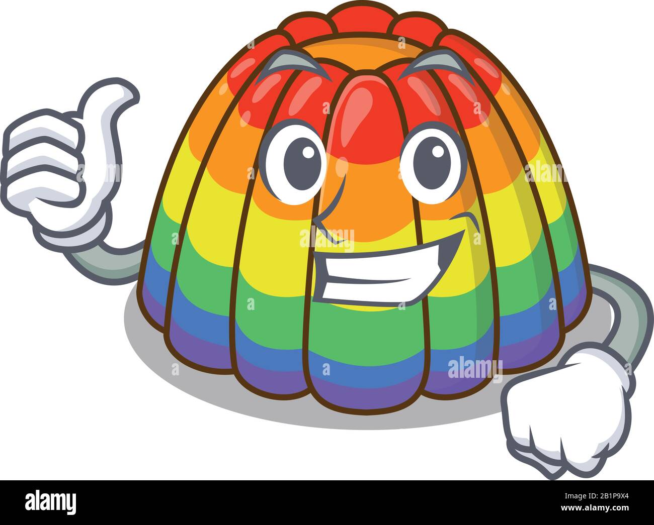 Funny rainbow jelly making Thumbs up gesture Stock Vector Image & Art ...