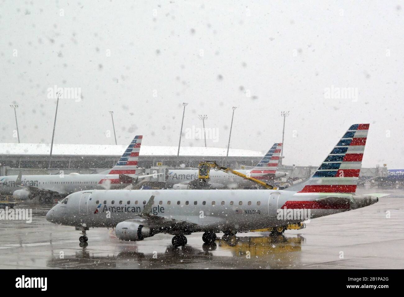 American Airlines Aircraft In Snow