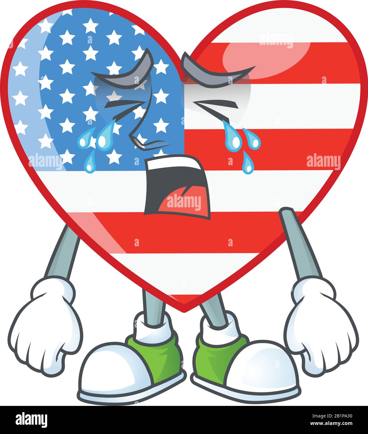 A crying independence day love mascot design style Stock Vector Image ...
