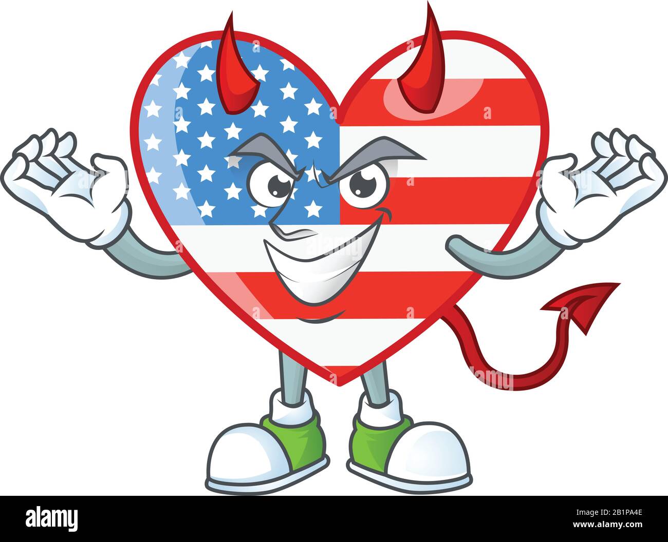 A cruel devil independence day love Cartoon character design Stock ...