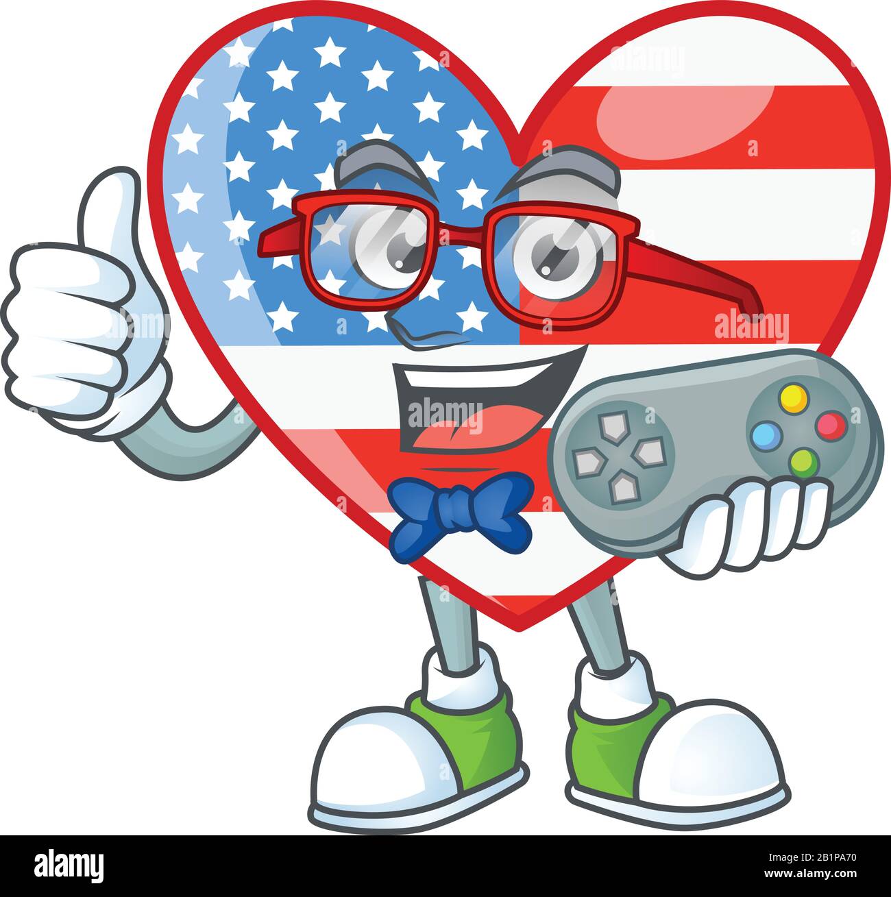 An attractive gamer independence day love cartoon character design ...