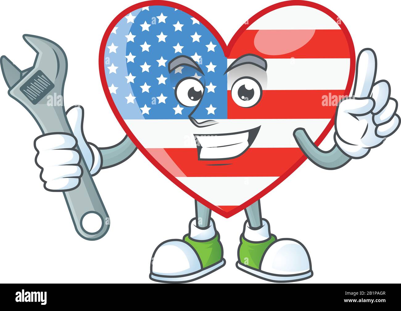 happily Mechanic independence day love cartoon character design Stock ...