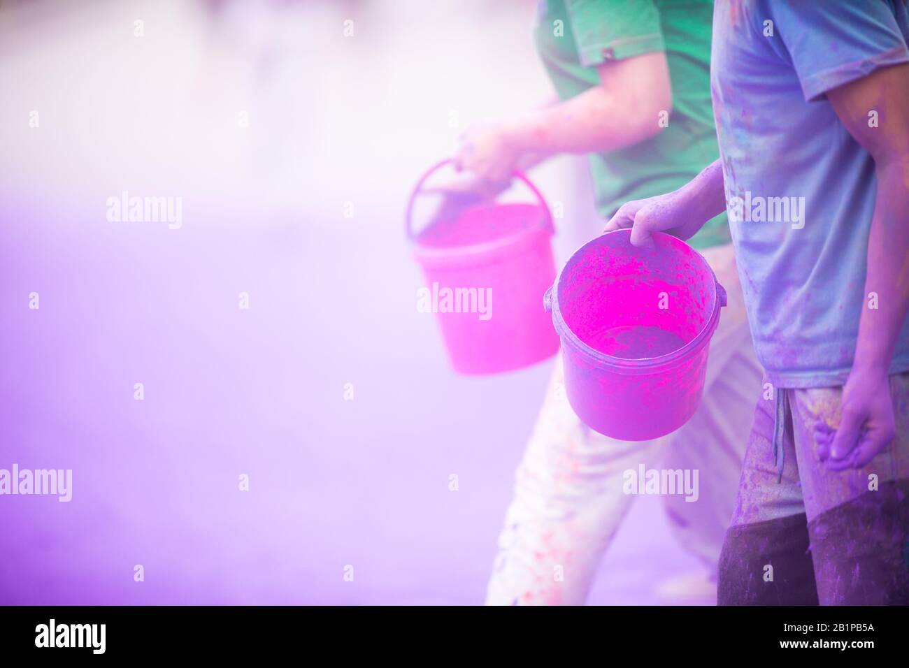 People participating in the Color Run. The Color Run is a worldwide ...
