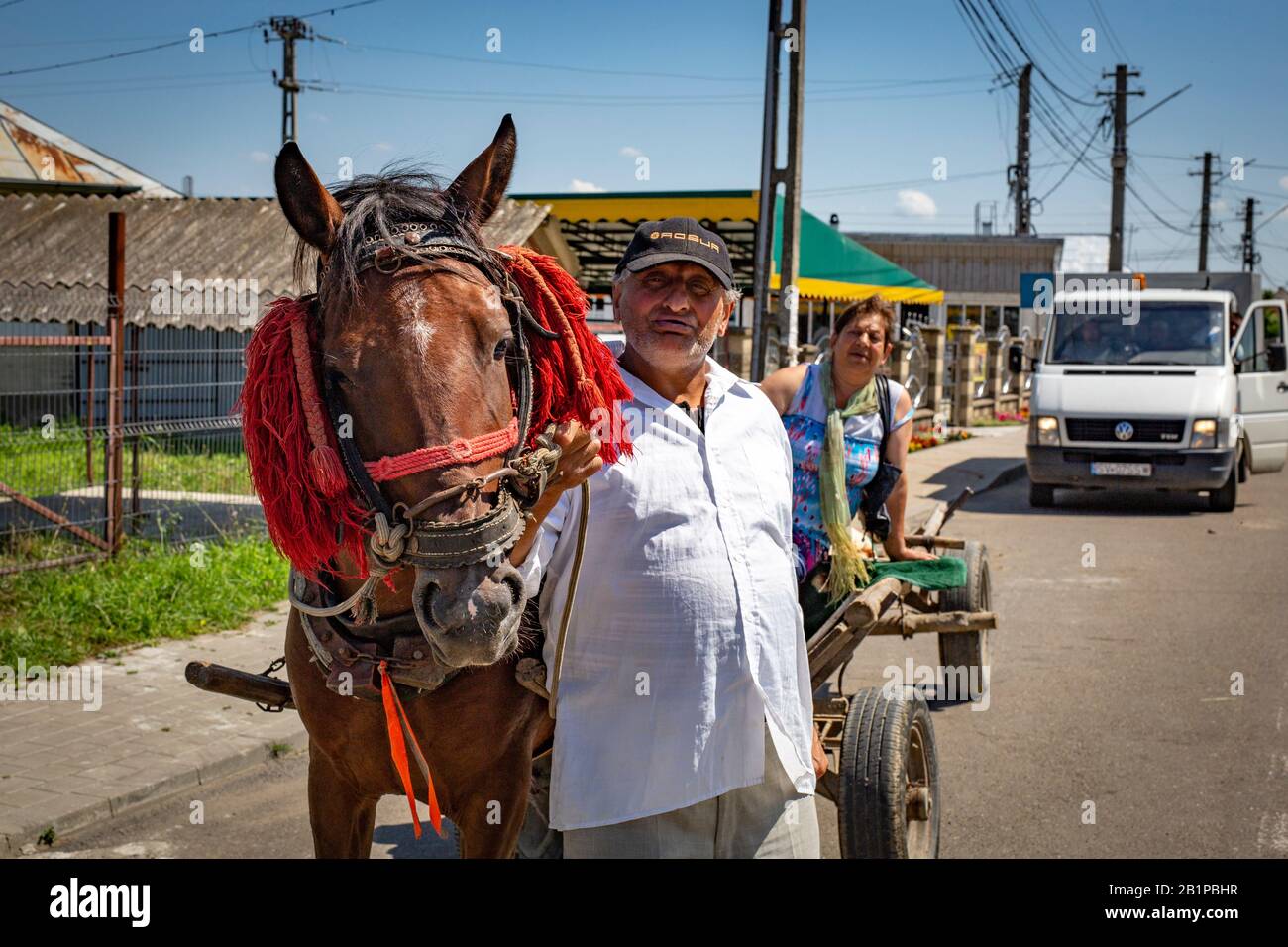 Bucovina / Romania - Romanian farmer on a cart Countryside in Romania ...