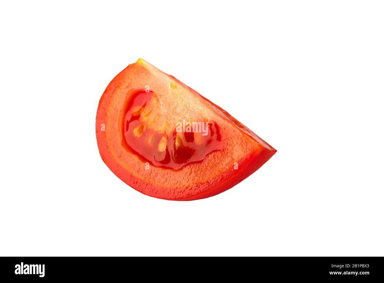 Ripe red quarter tomato isolated on white background Stock Photo - Alamy