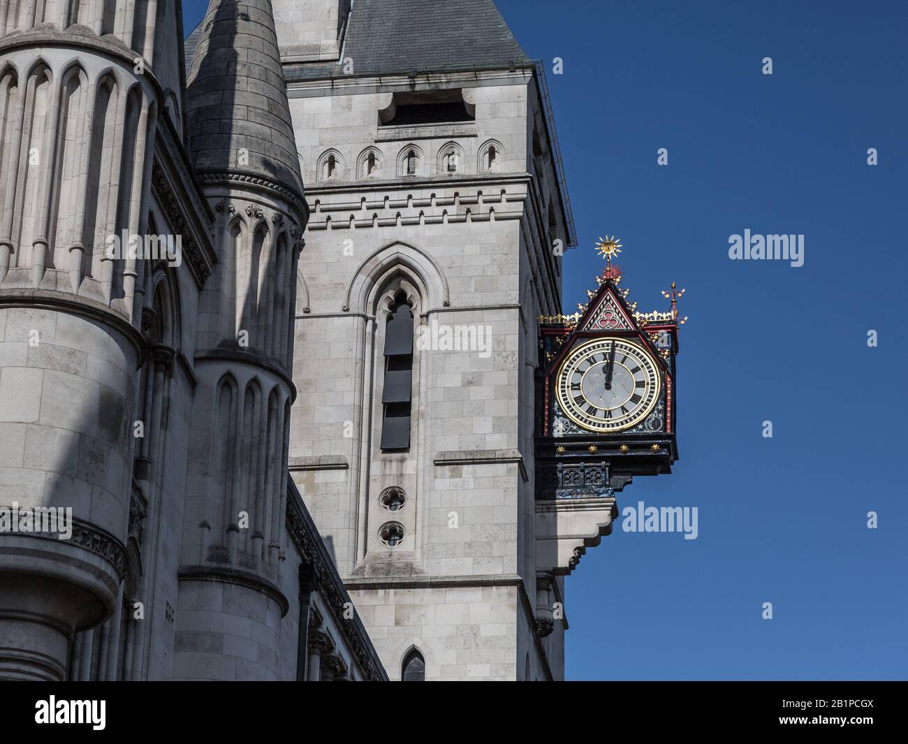 Shiny and Shining Golden Clock, detail of The Royal Courts of Justice ...