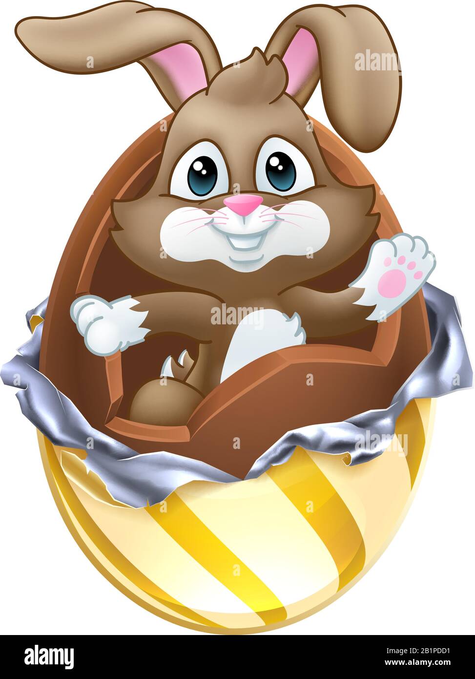 Easter Bunny Rabbit Breaking Chocolate Egg Cartoon Stock Vector Image & Art - Alamy