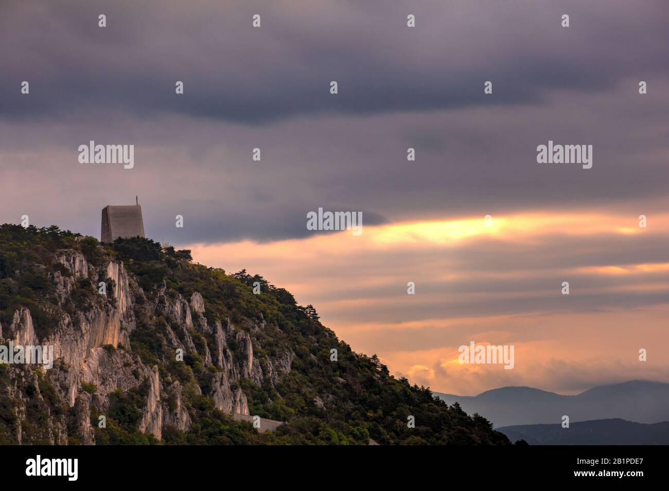 View of the The Temple of Monte Grisa, Roman-Catholic church north of ...