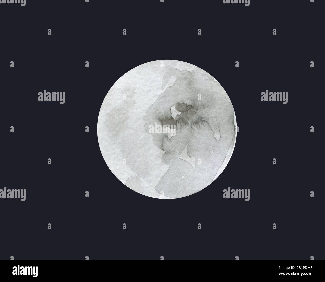 illustration with mystical full moon and stars. Cartoon style Stock ...