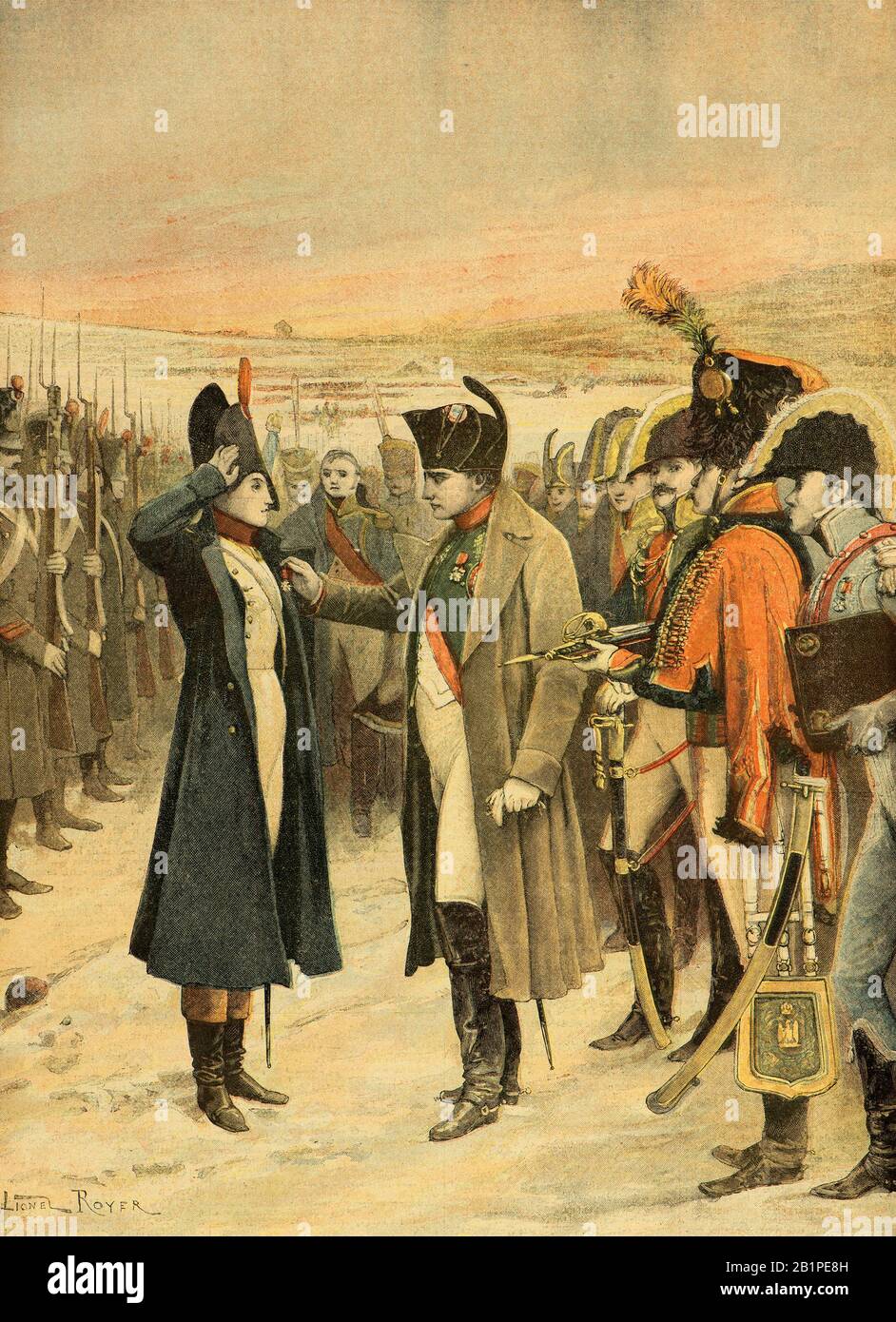 Royer Lionel ( 1852 - 1926 ) - Emperor Napoleon 1st presents the cross ...