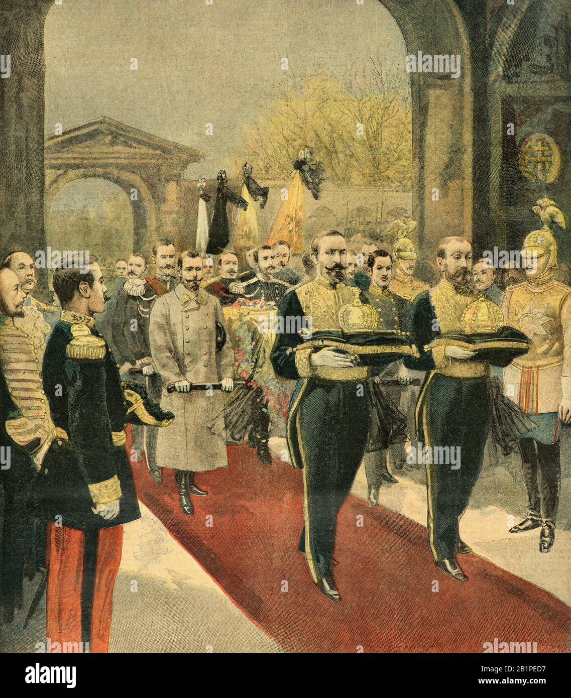 Engraving - The funerals of Tsar Alexander 3 in 1894 - Private ...
