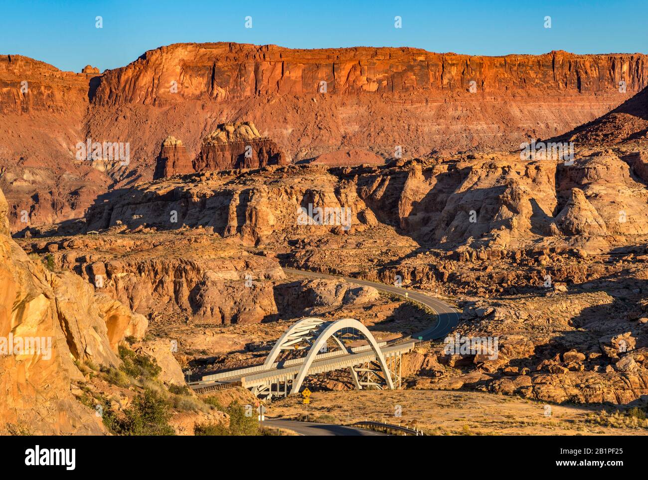 Hite Crossing Bridge, an arch bridge over Narrow Canyon of Colorado ...