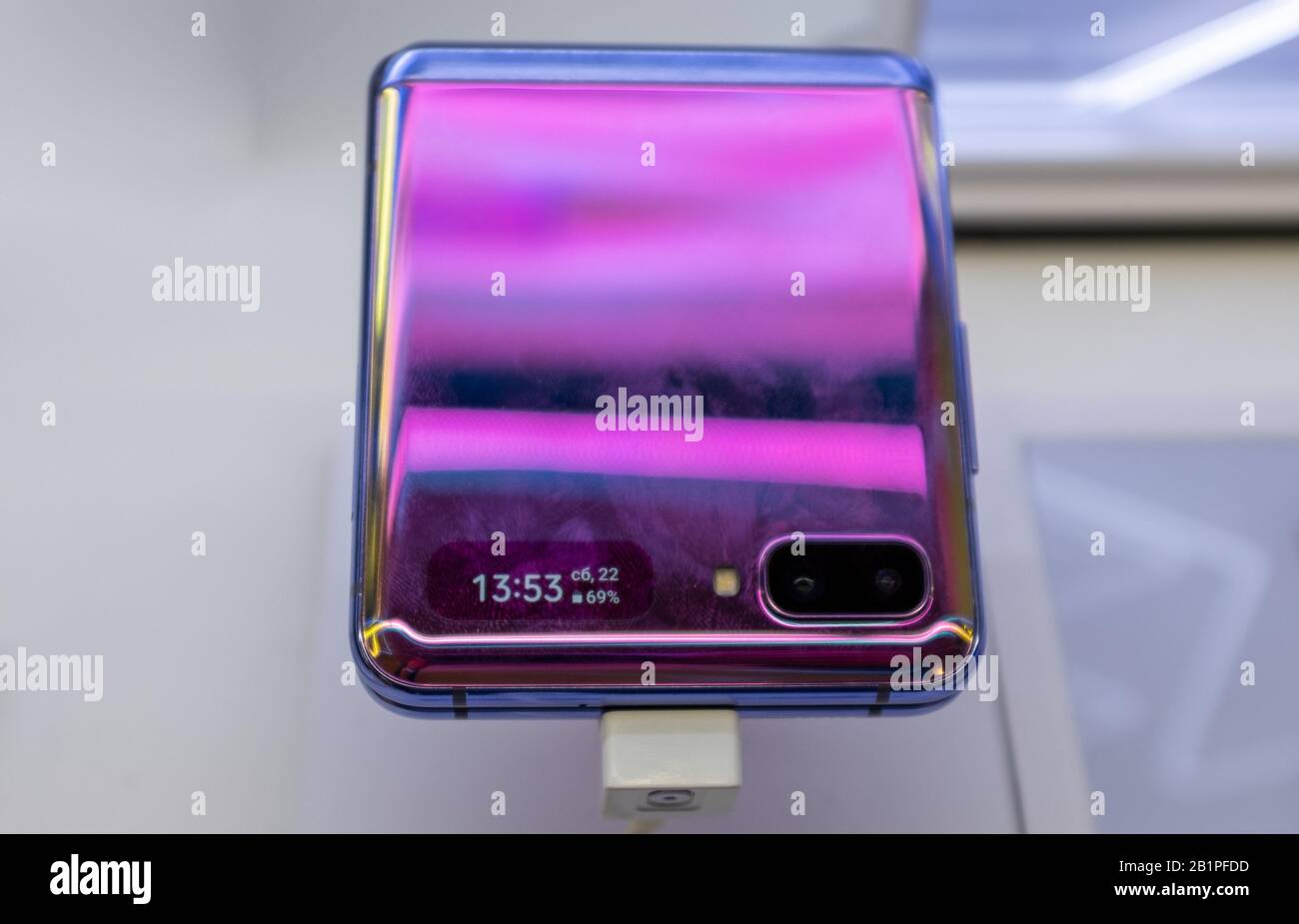 February 22, 2020, Moscow, Russia. New folding smartphone with a ...
