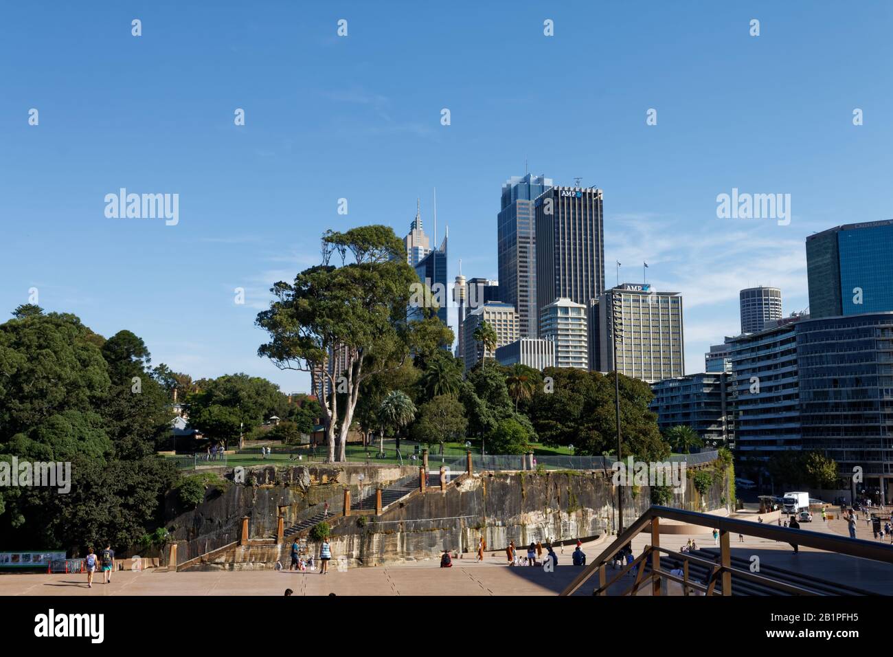 Sydney waterfront with the view of Circular Quay and Btanical Garden ...
