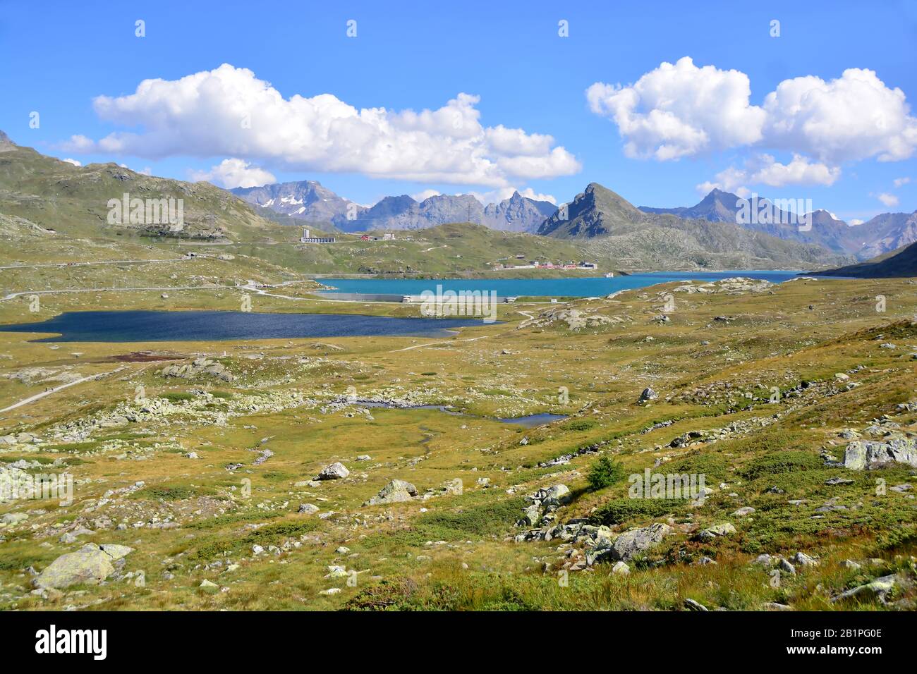 The Bernina Pass south of St Moritz in South East Switzerland, where ...