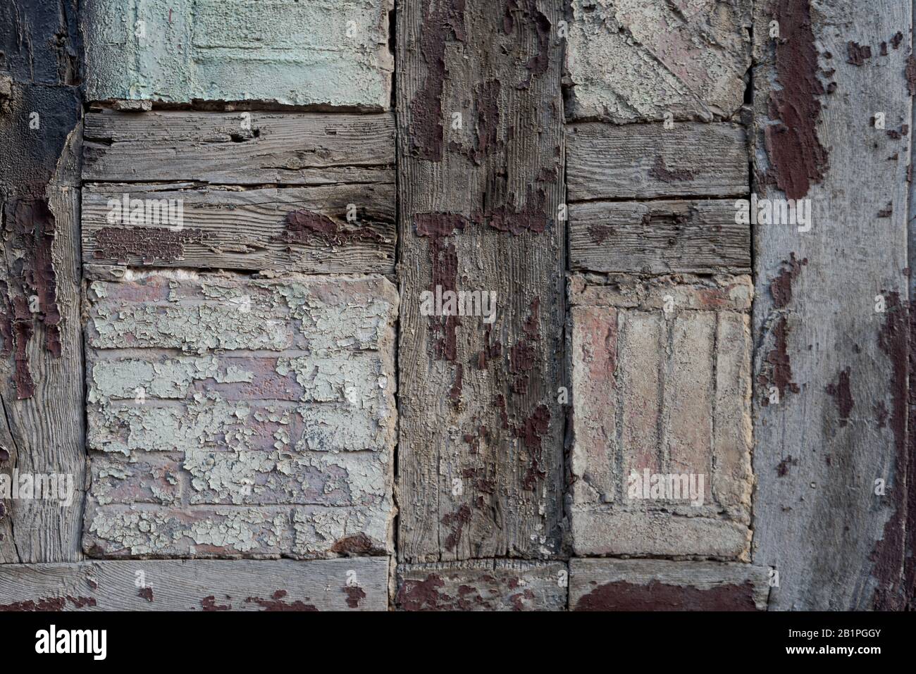 Detail of withered half timber wall with wood and bricks Stock Photo ...