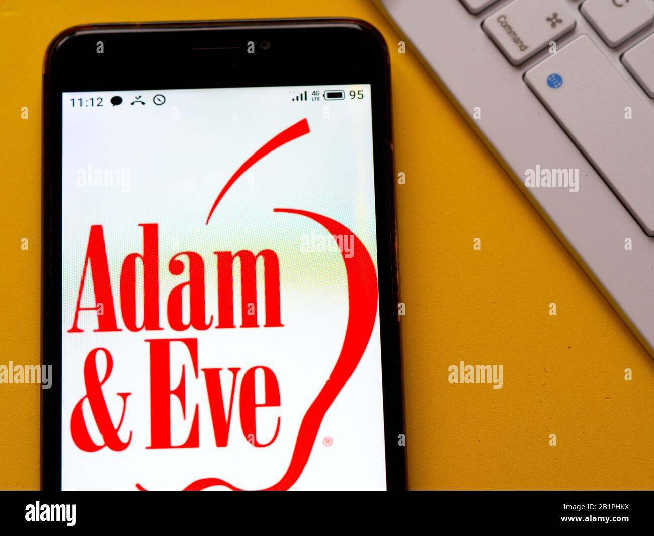 In this photo illustration the Adam & Eve logo is seen displayed on a ...