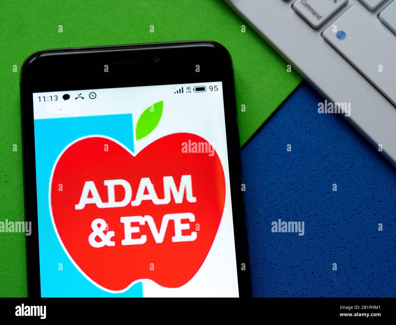 In this photo illustration the Adam & Eve logo is seen displayed on a ...