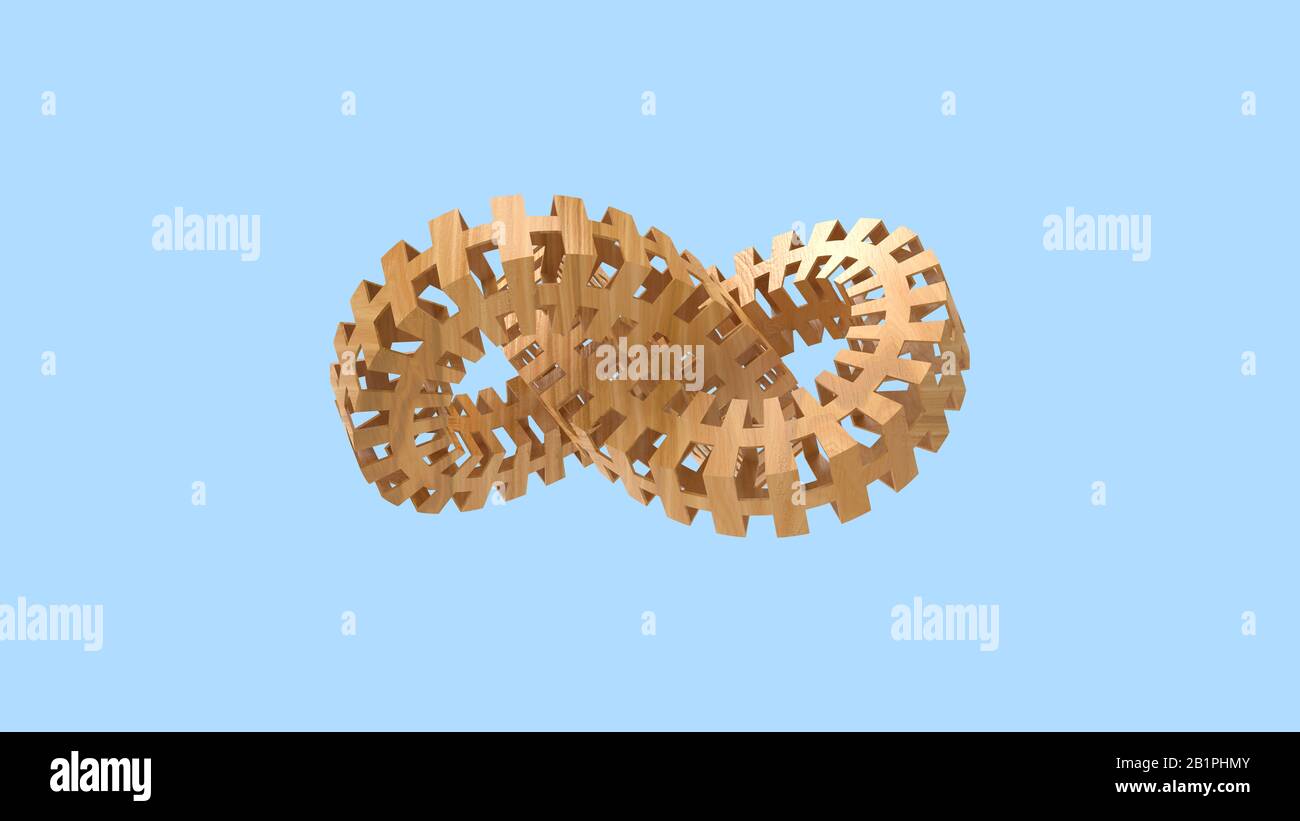 3D rendering of an abstract complex infinity shape isolated Stock Photo ...