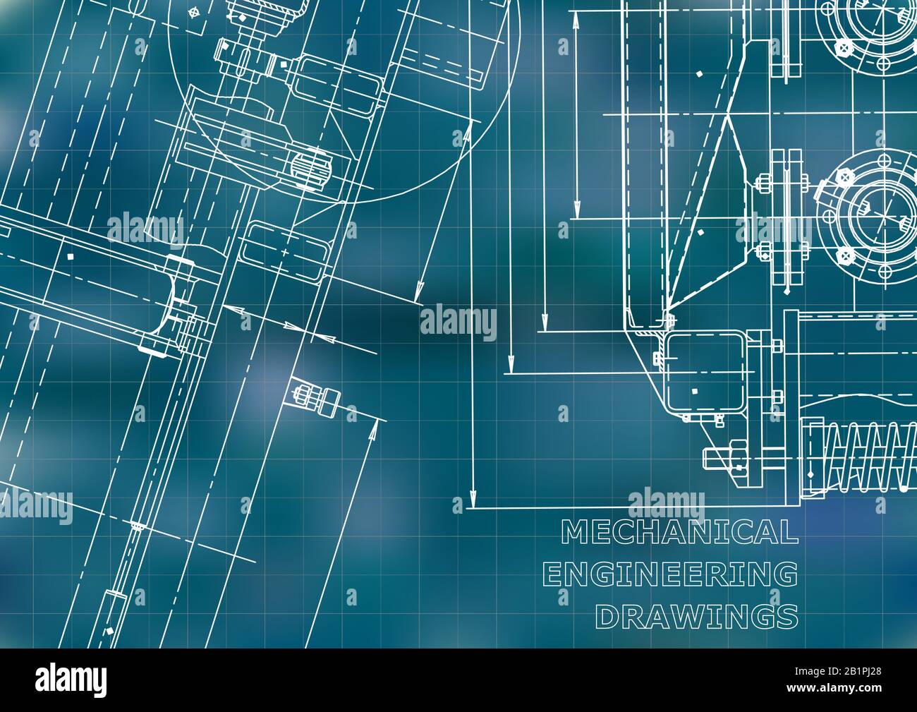 Blueprint. Vector engineering illustration. Computer aided design systems. Instrument-making ...