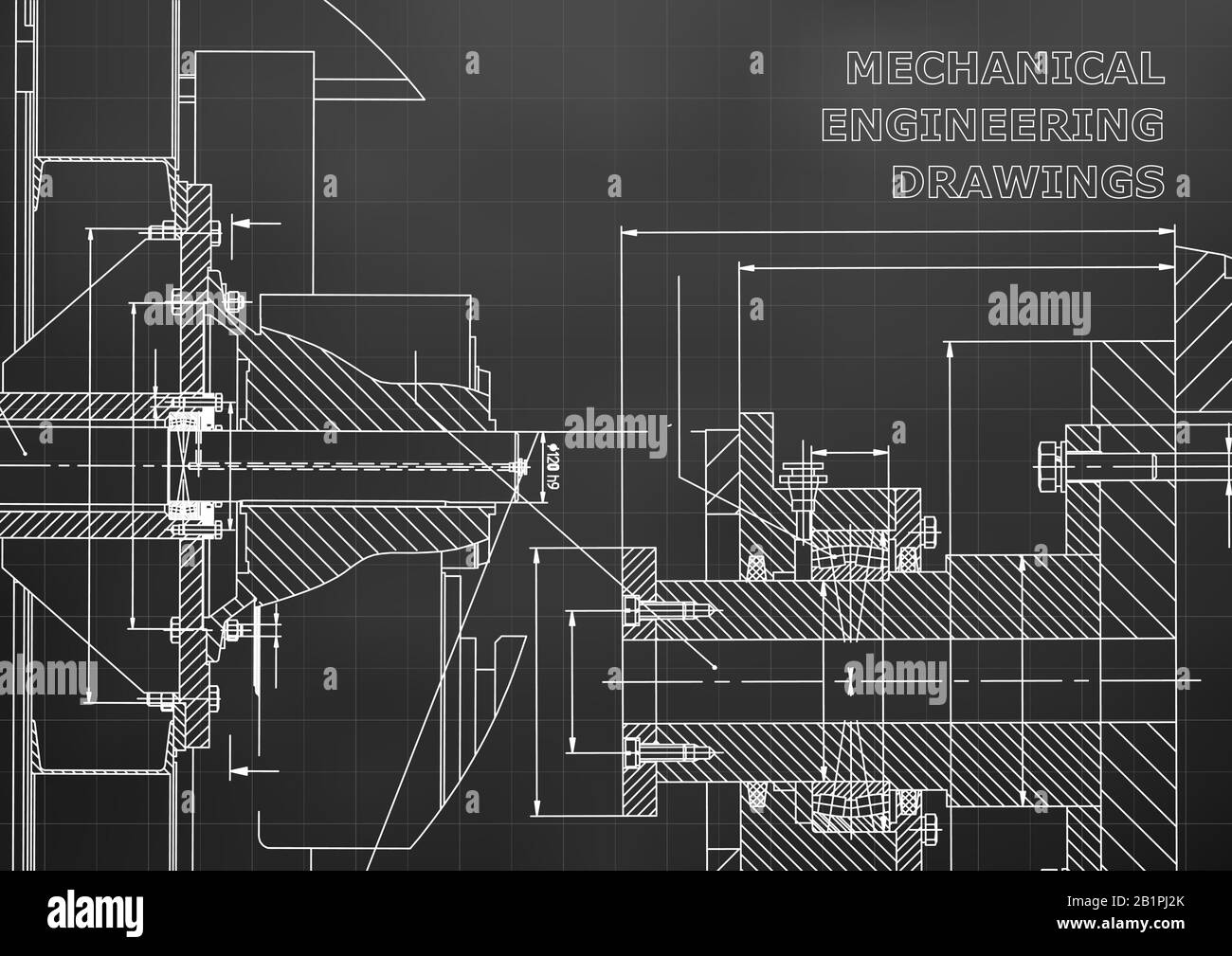 Technical illustration. Mechanical engineering. Backgrounds of ...