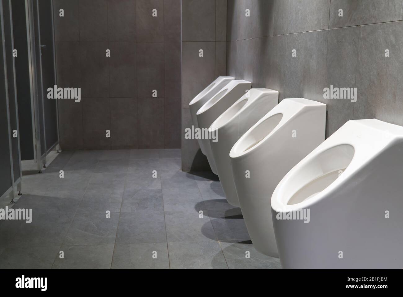 Row of white ceramic urinal chamber pot interior design with beautiful ...