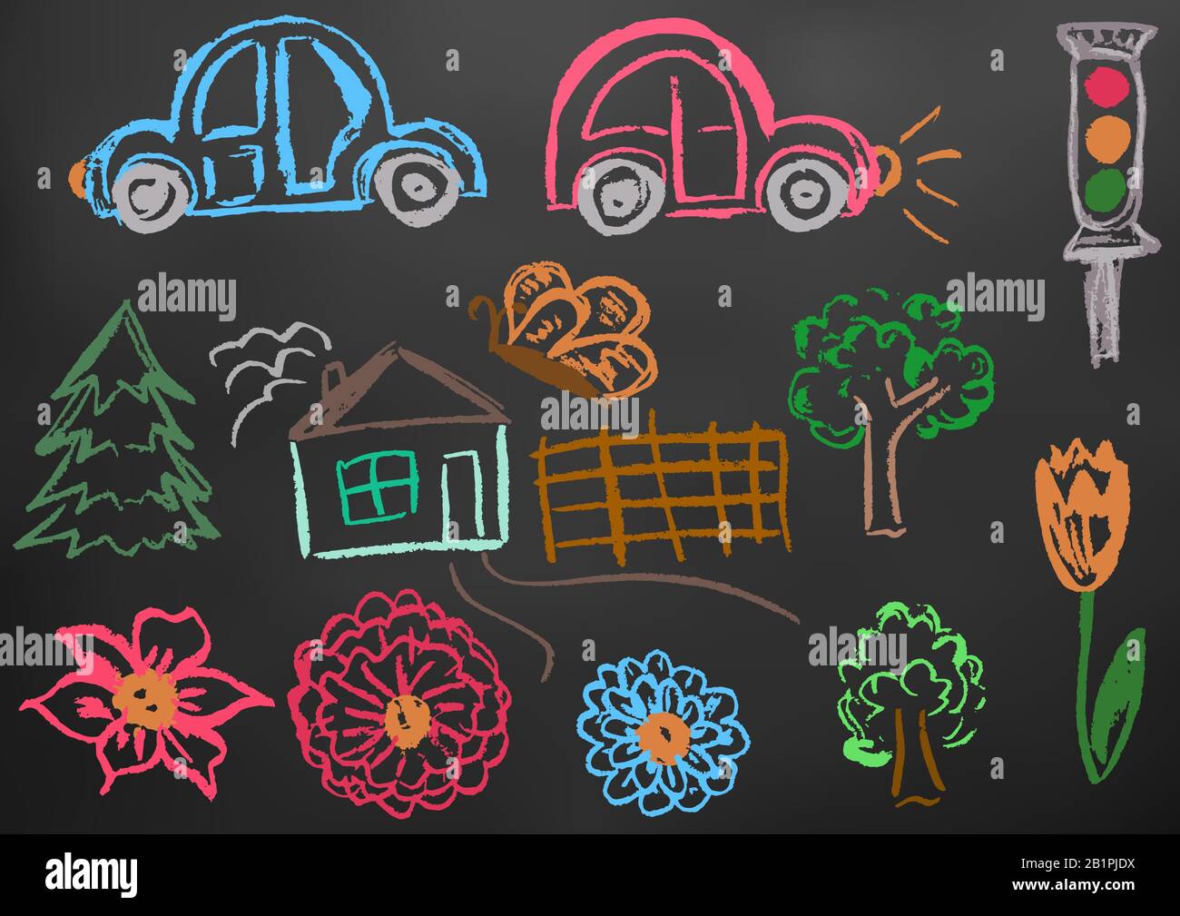 Chalk Drawings Blackboard