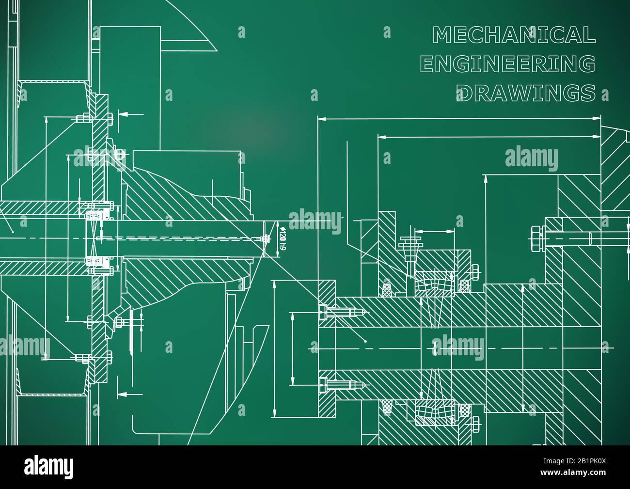 Technical illustration. Mechanical engineering. Backgrounds of ...