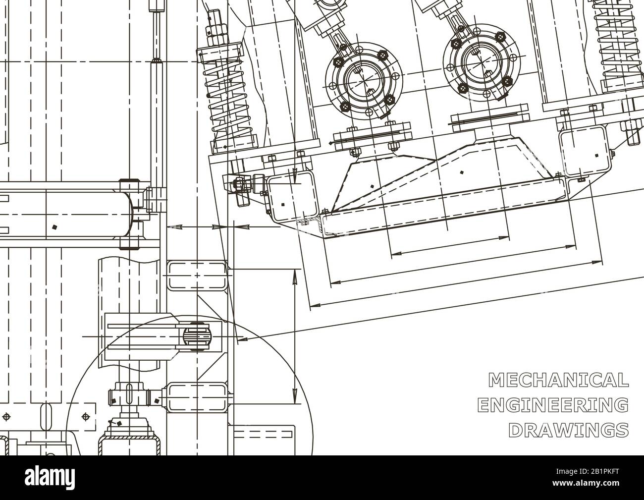 Mechanical instrument making. Technical illustration. Blueprint Stock ...