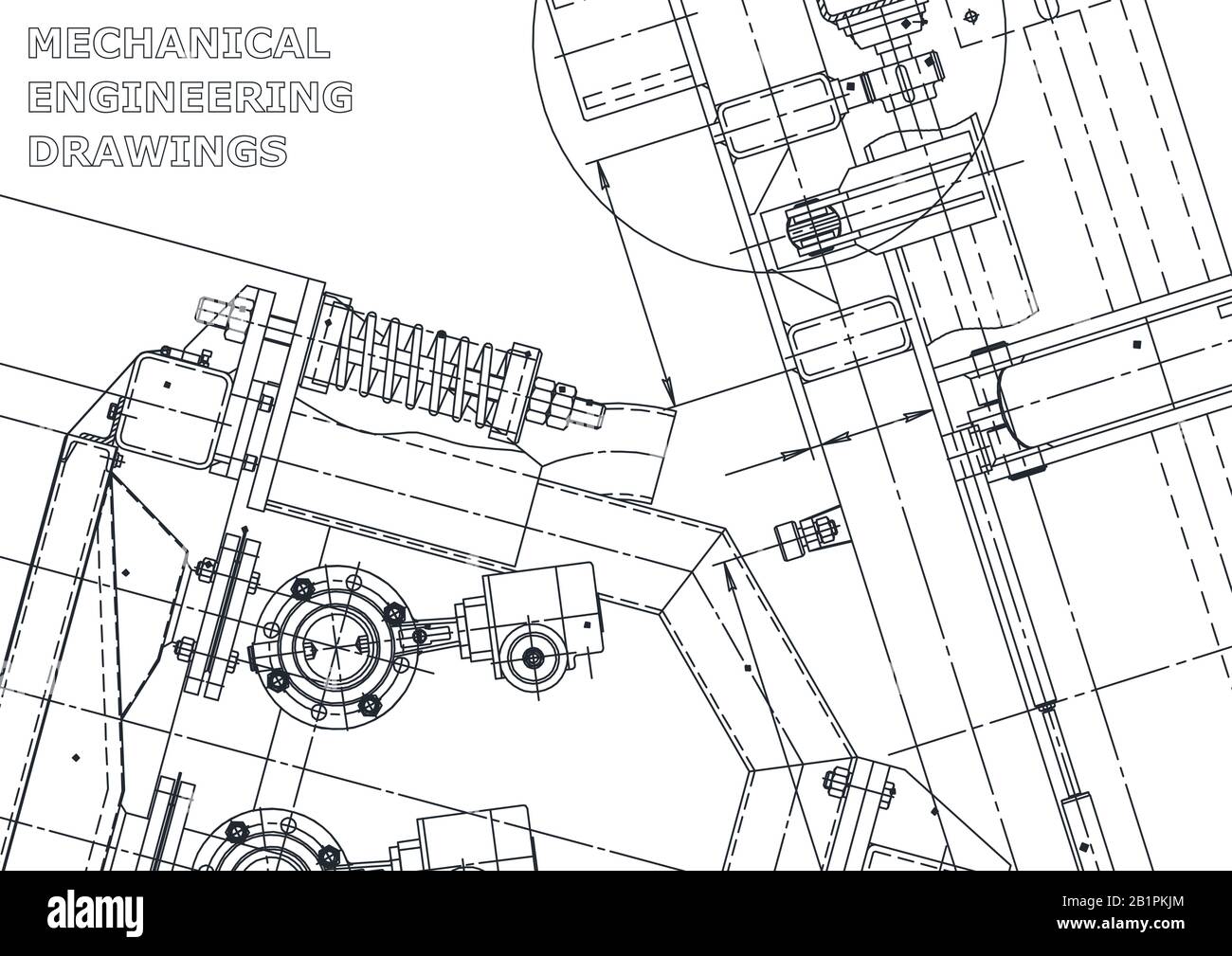 Sketch. Vector engineering illustration. Computer aided design systems ...