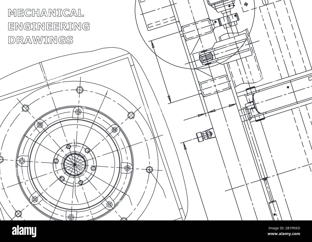 Cover, flyer. Vector engineering illustration. Blueprint, banner ...