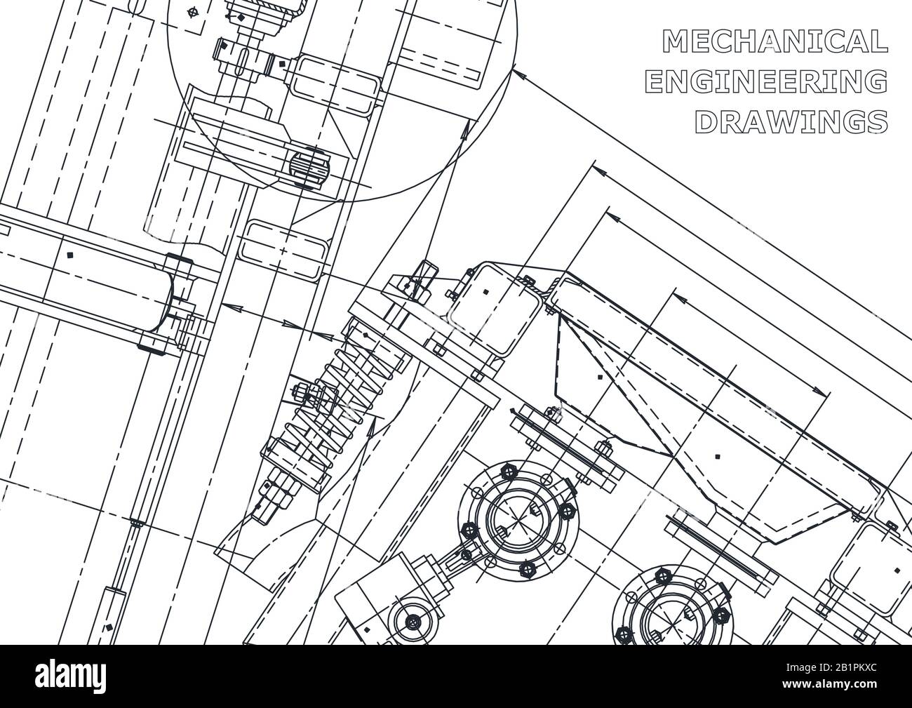 Sketch. Vector engineering illustration. Computer aided design systems ...