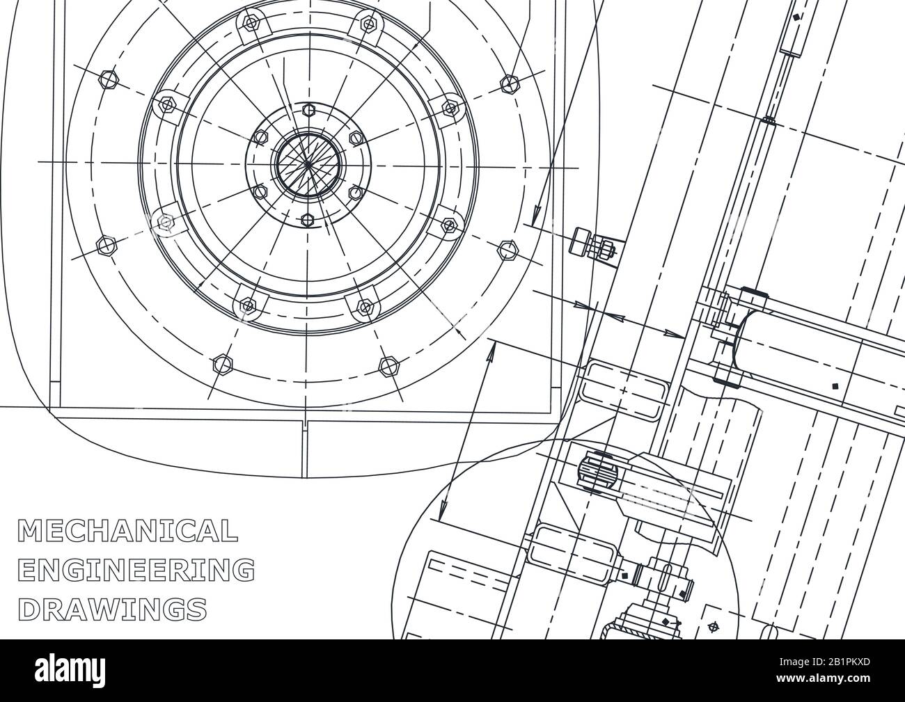 Cover, flyer. Vector engineering illustration. Blueprint, banner ...