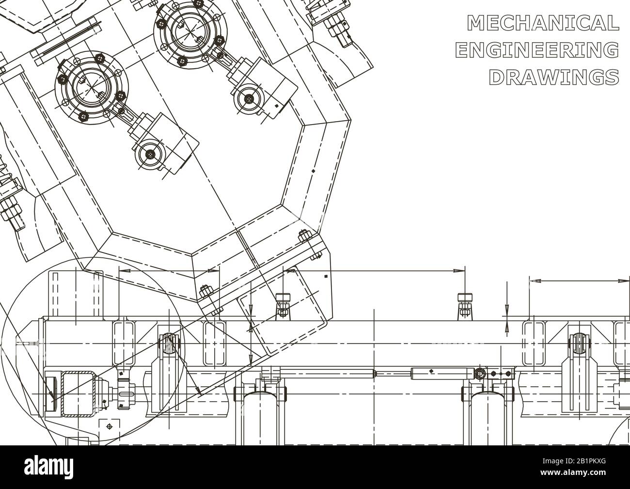 Mechanical instrument making. Technical illustration. Vector ...