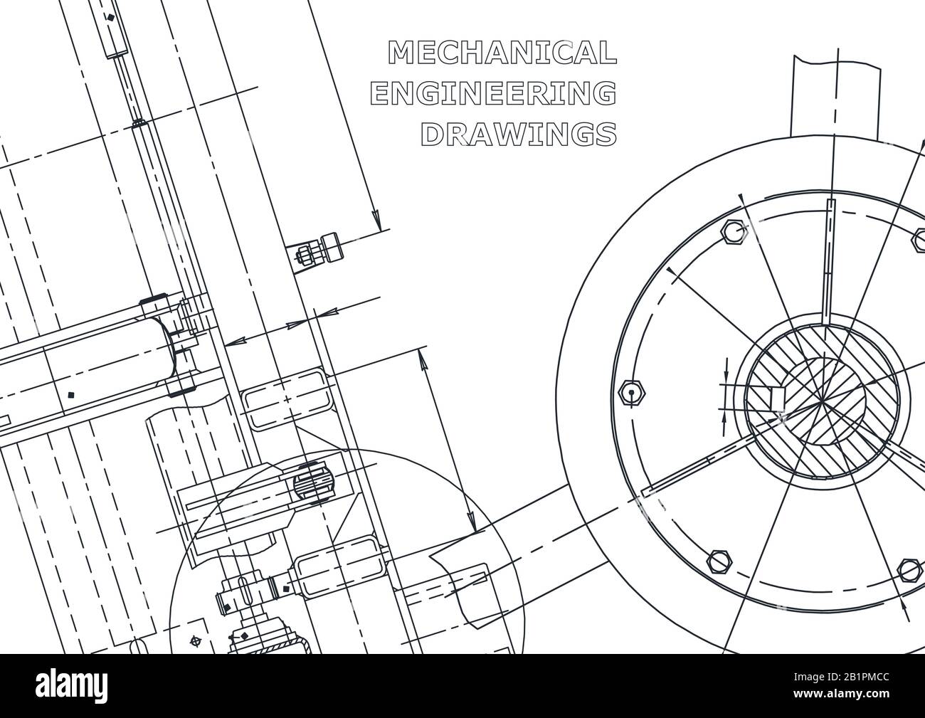 Technical abstract backgrounds. Vector engineering drawings. Mechanical ...