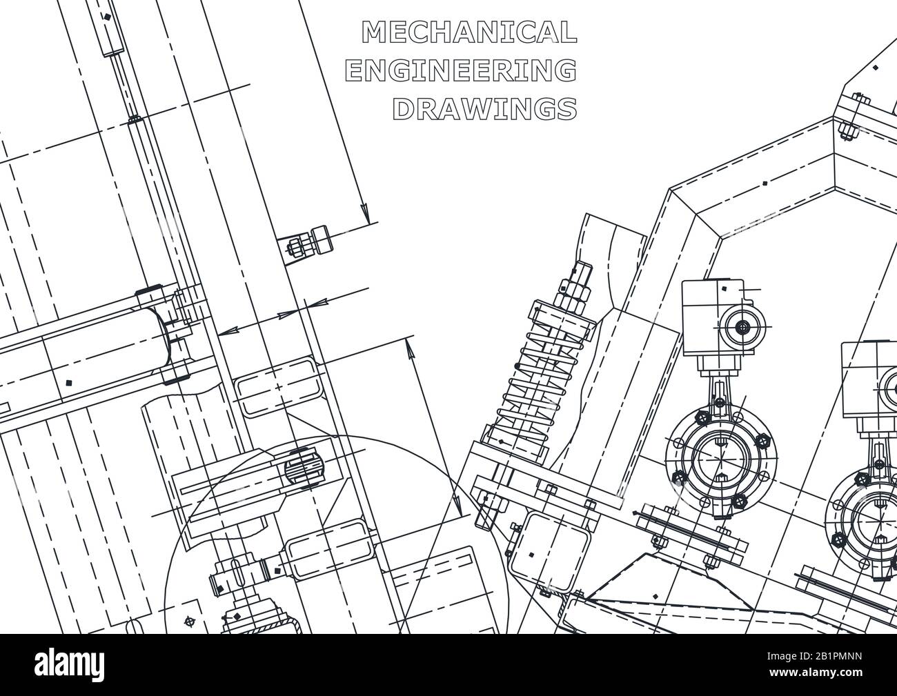 Vector engineering drawings. Mechanical instrument making. Technical ...