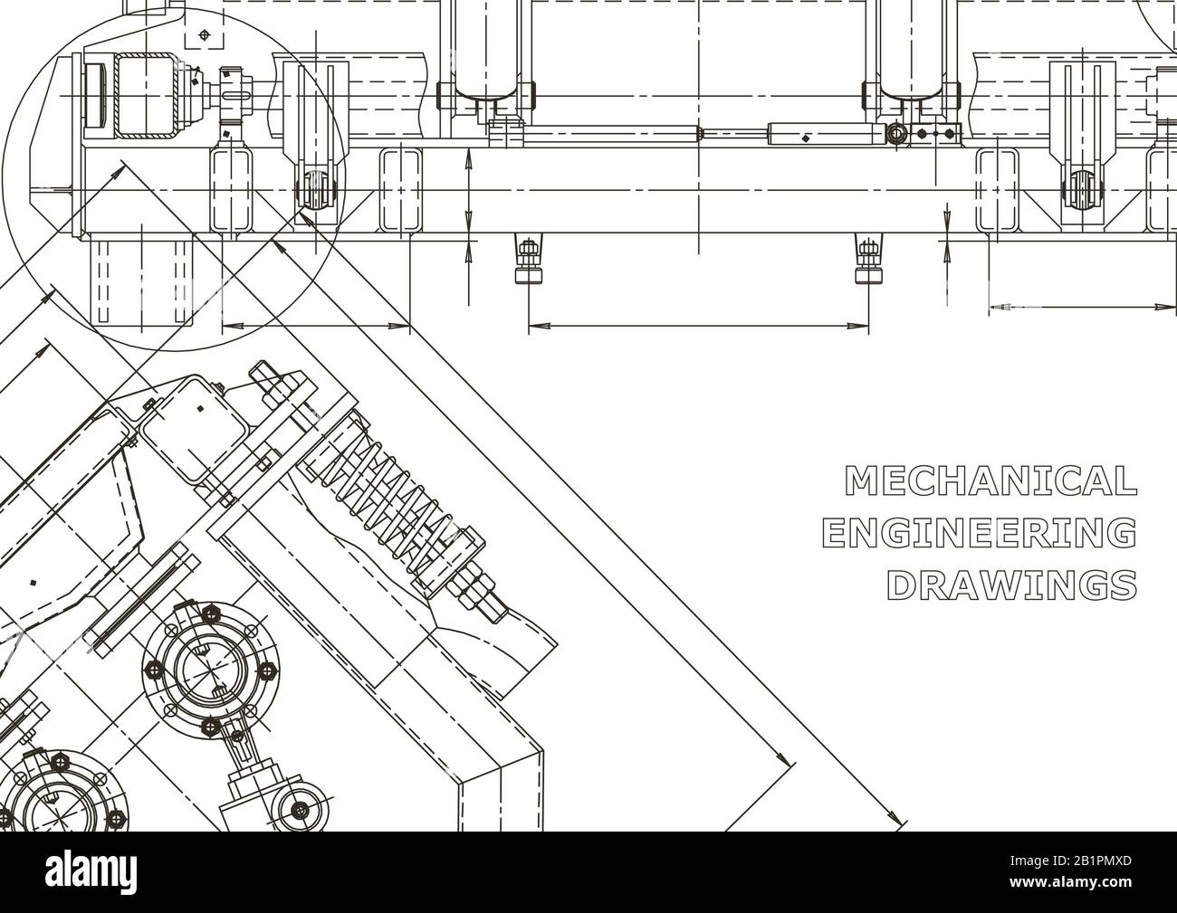 Technical abstract backgrounds. Vector engineering drawings. Mechanical ...