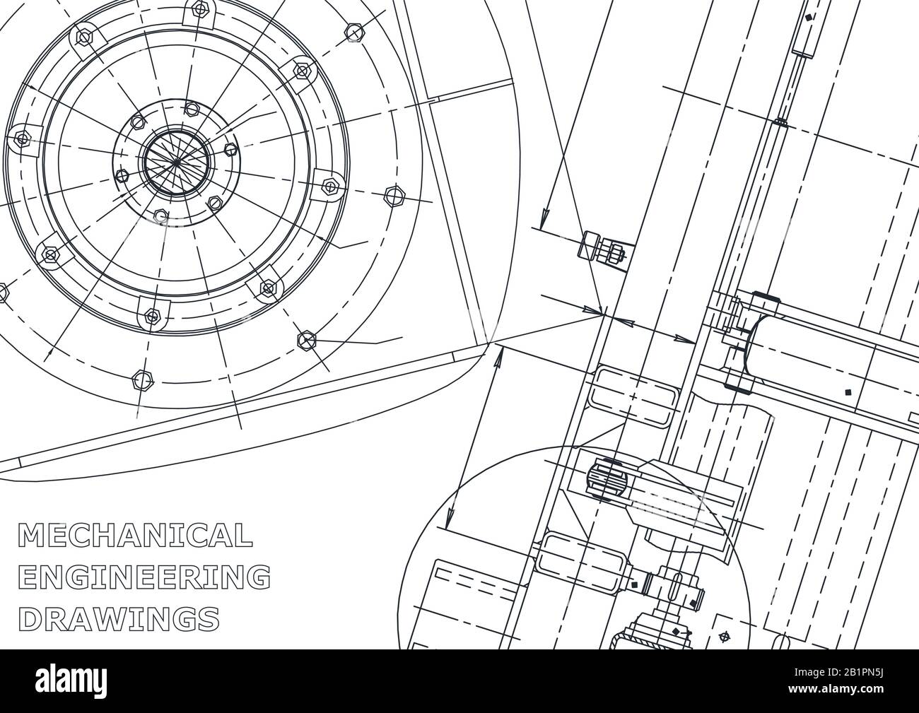 Cover, flyer. Vector engineering illustration. Blueprint, banner ...