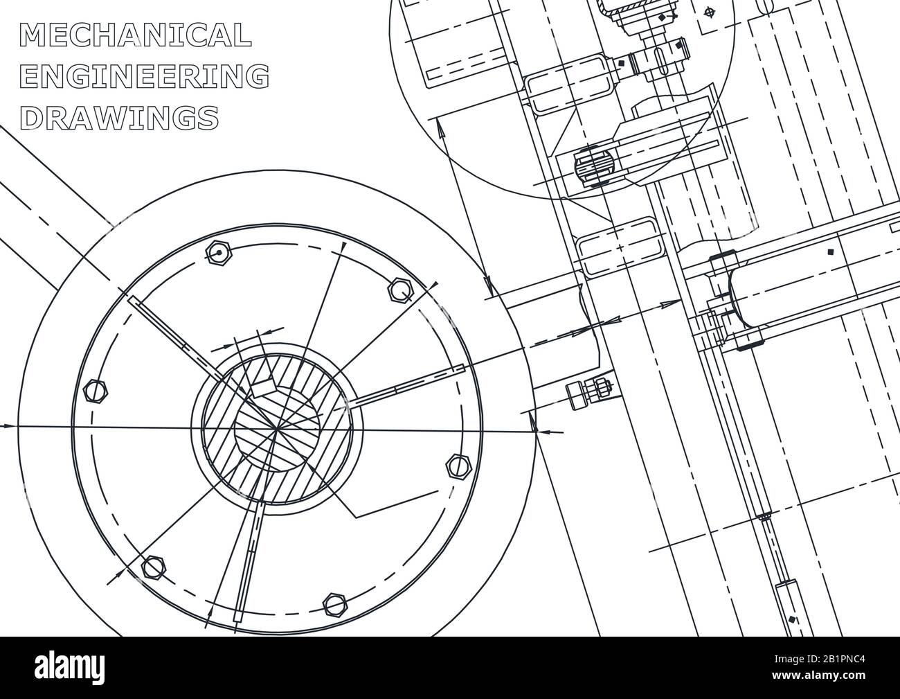 Cover, flyer, banner. Vector engineering illustration. Blueprint ...