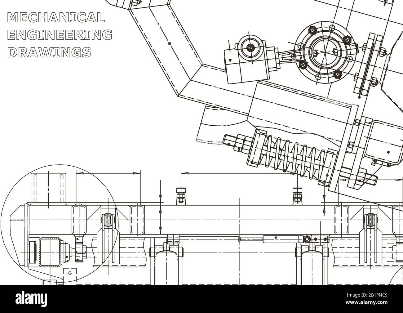 Mechanical instrument making. Technical illustration. Blueprint, cover ...